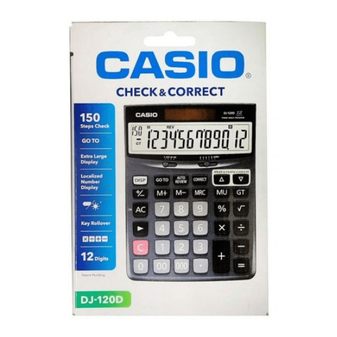 Casio DJ-120D Calculator | Practical Desk Top | Compact Desk Type ...